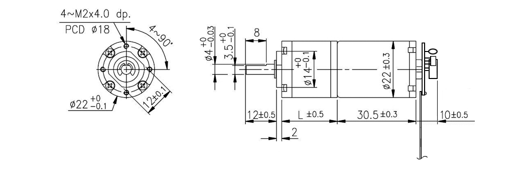 IG22 RC2230-DF with 2channel Encoder : 모터/로봇/전자키트