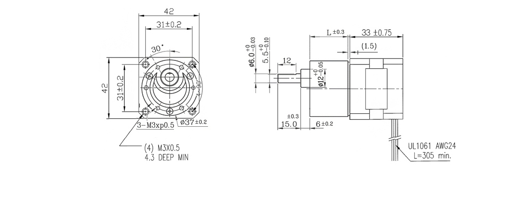 제품소개 > Spur Geared Motor > DSM42WS61A + RB35 (4V)
